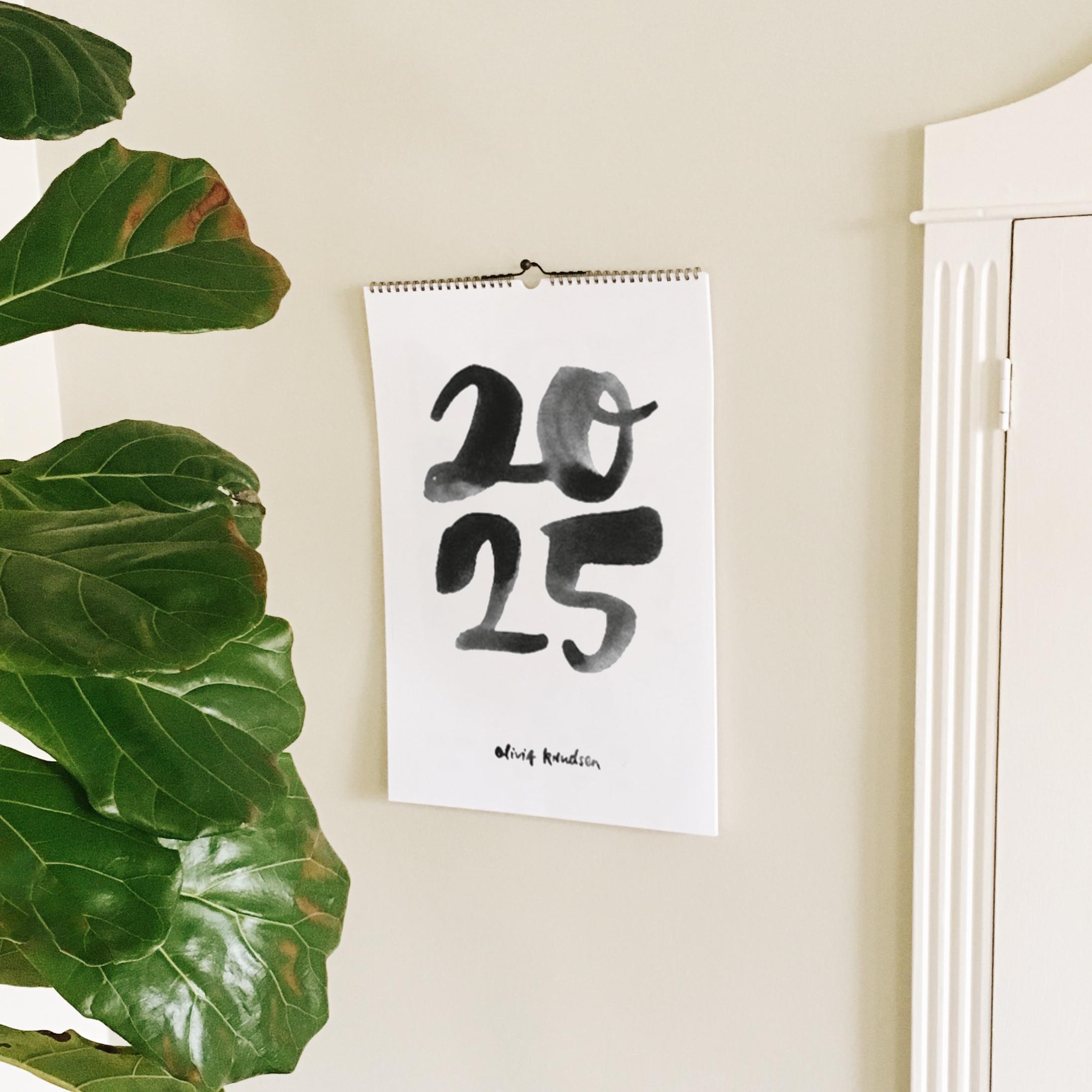 Black Strokes Calendar, 2025 Calendar, Black and White Calendar, Black ...