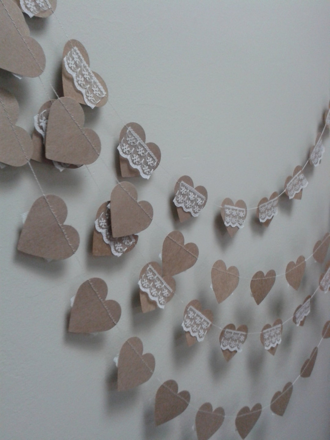 Heart Wedding Garland, Rustic Wedding Garland, Birhday Decoration, Home ...
