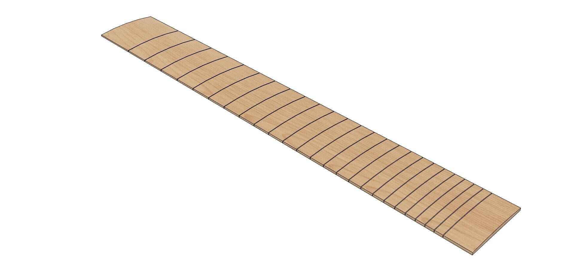 Universal 24F Scale Fretboard | 3D CAD Model (STEP F3D Fusion 360) | 24 ...