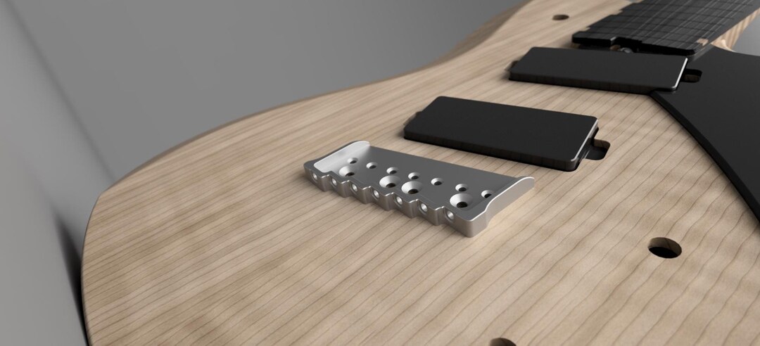 7 String Multi Scale Guitar Bridge | 3d Cad File STL STEP 3d Print - Etsy