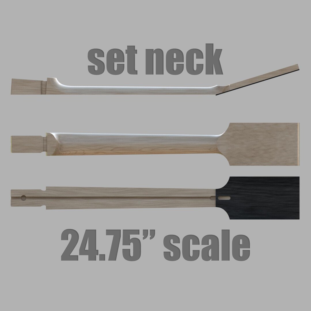 Set Neck Neck Back | 3D CAD Model (STEP F3D Fusion 360) | 24.75" Scale ...