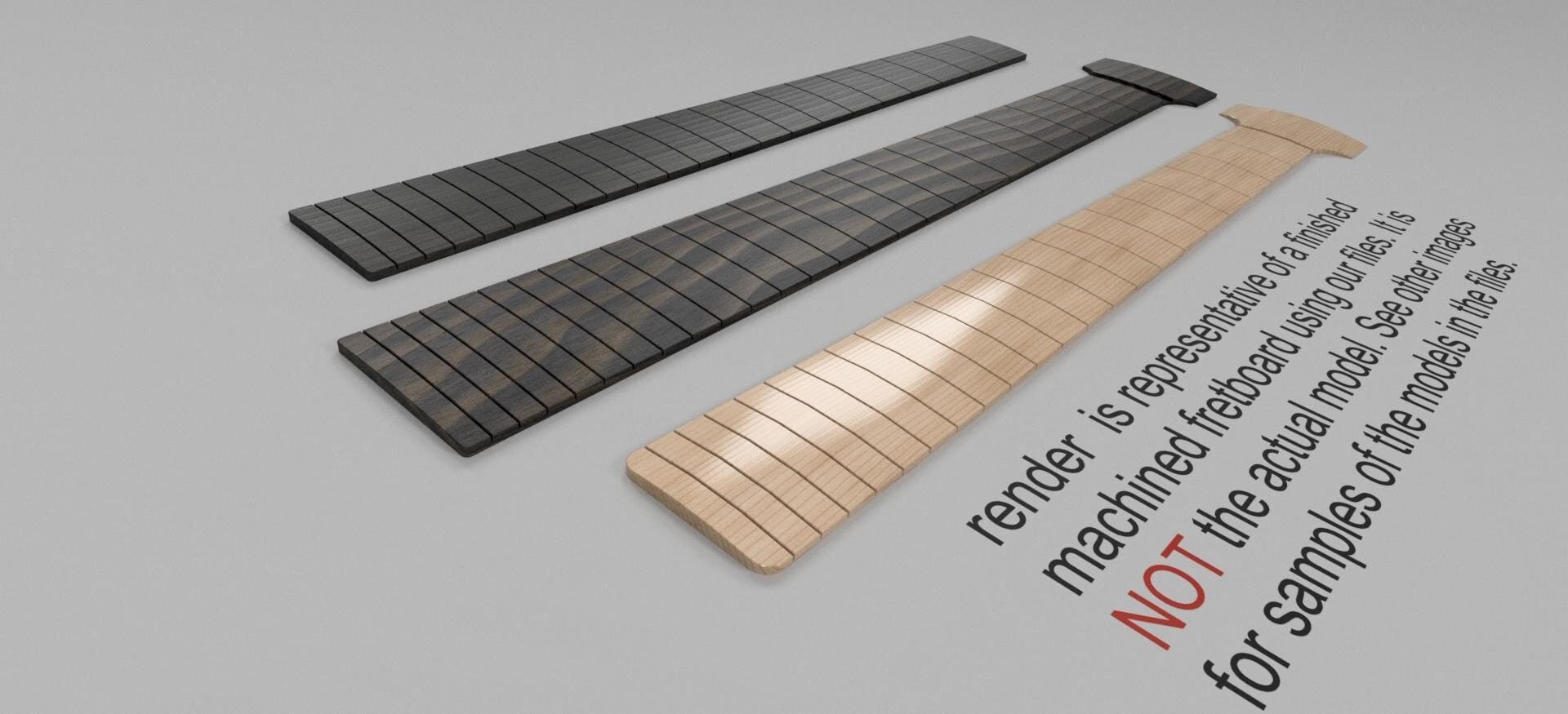 Universal 25.5F Scale Fretboard | 3D CAD Model (STEP F3D Fusion 360 ...