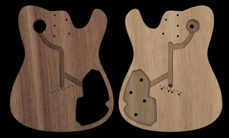 7 String Multiscale Guitar Body File Set | M7G Model 1 | 3D CAD File ...