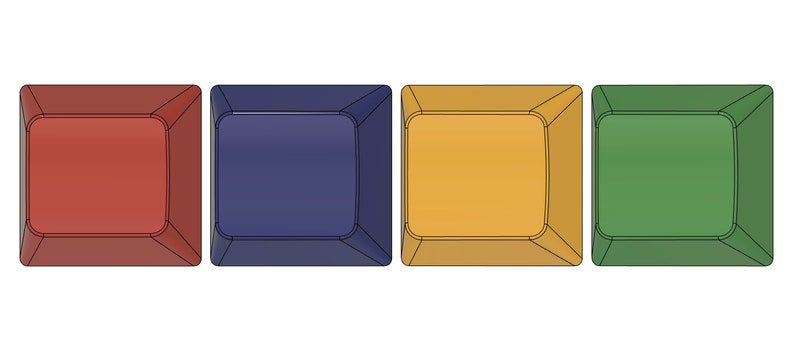 Cherry Profile, MX Compatible Keycap CAD File Set, R1-R4 1U. Print or ...