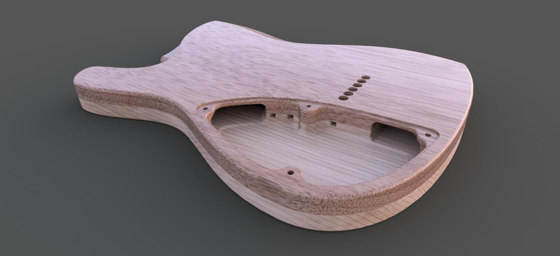CUSTOM Routed Guitar Body | U6G | Model 1 | 3D CNC CAD Stl File - Etsy