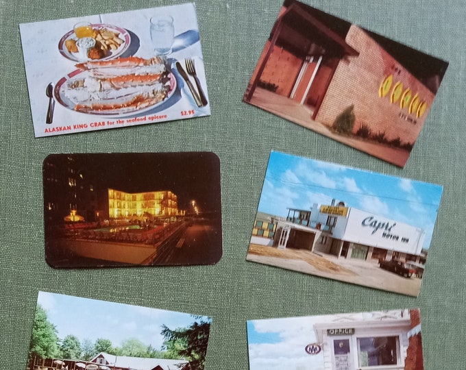 Lot of Eight Vintage Salesman Sample Miniature Chrome Postcard Business ...