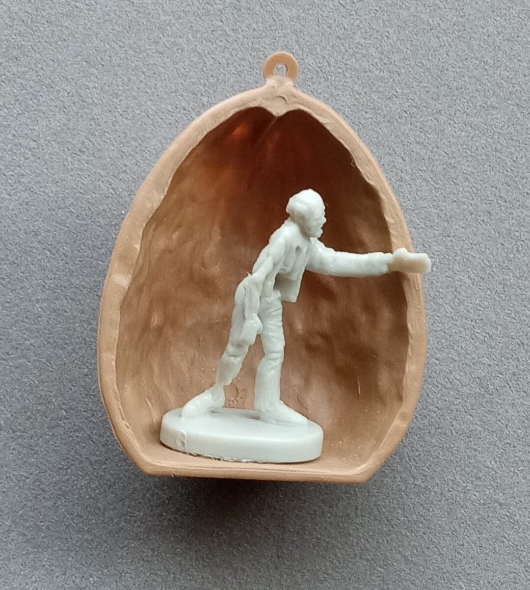 Vintage Plastic Half Walnut Shell Zombie Walking Dead Pendant Necklace ...