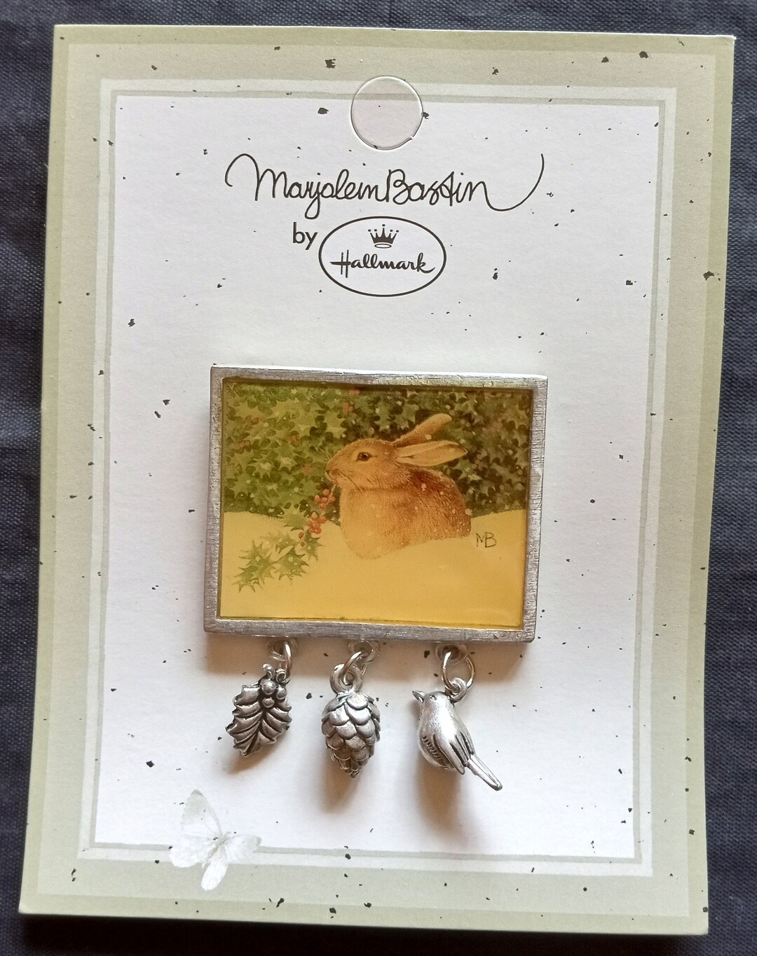 Vintage 1999 Hallmark Marjolein Bastin Rabbit Brooch Pin Charms - Etsy