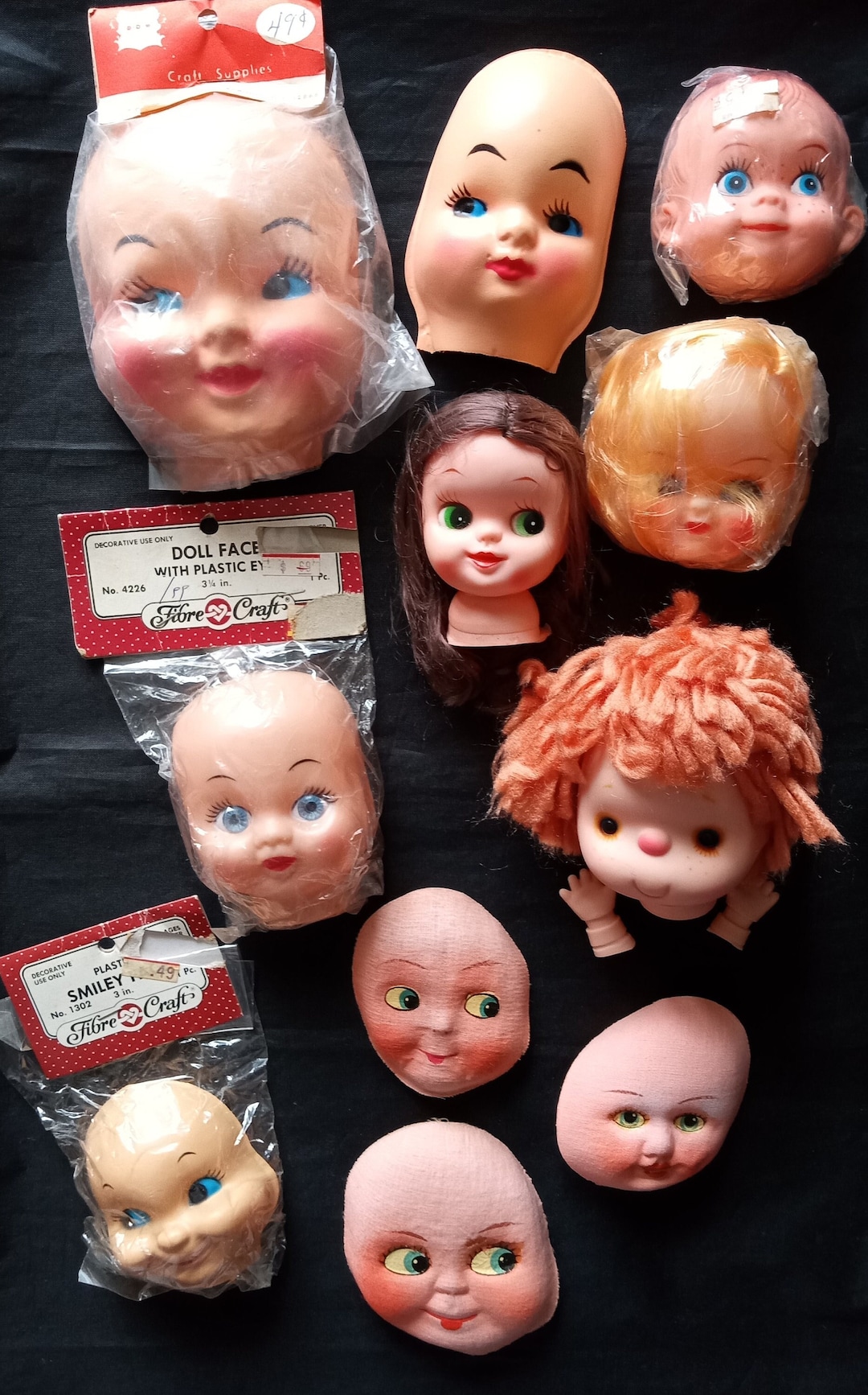 Destash Lot of Vintage Doll Heads Faces Crafts Supplies - Etsy