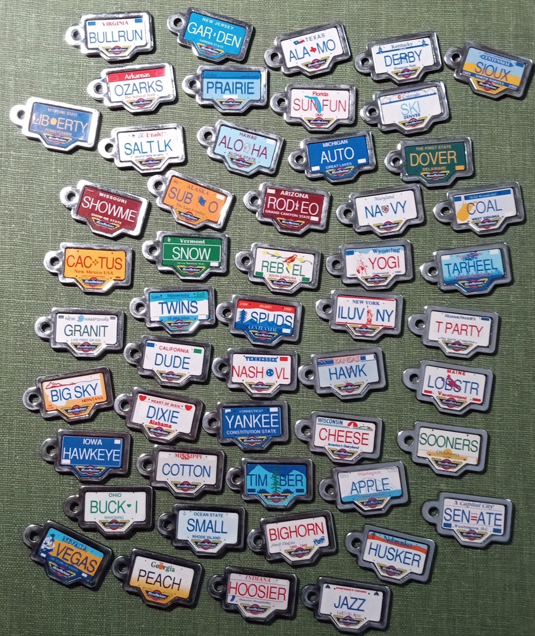 Vintage 1990 Galoob Micro Machines License Plate Keychains Complete Set ...