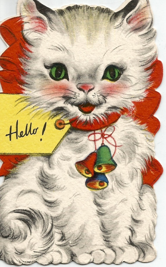 Victorian Christmas Cards Cats