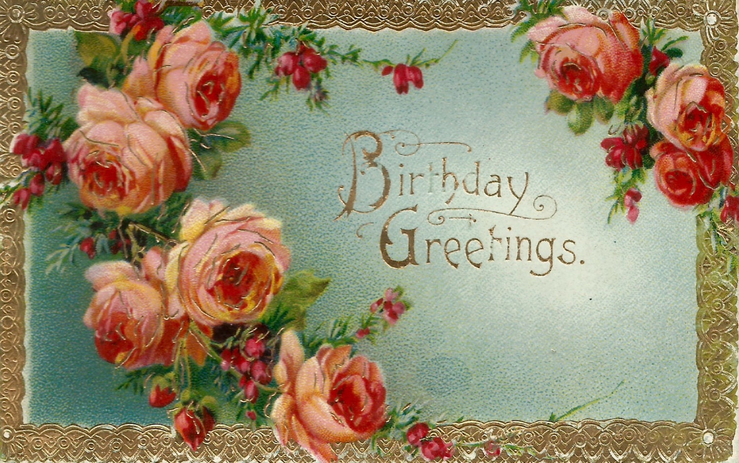 Birthday Wishes With Victorian Roses