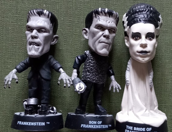 Lot of Three 1998 Little Big Heads Halloween Frankenstein Monster Figurines Silver Screen Edition Sideshow Toy Etsy
