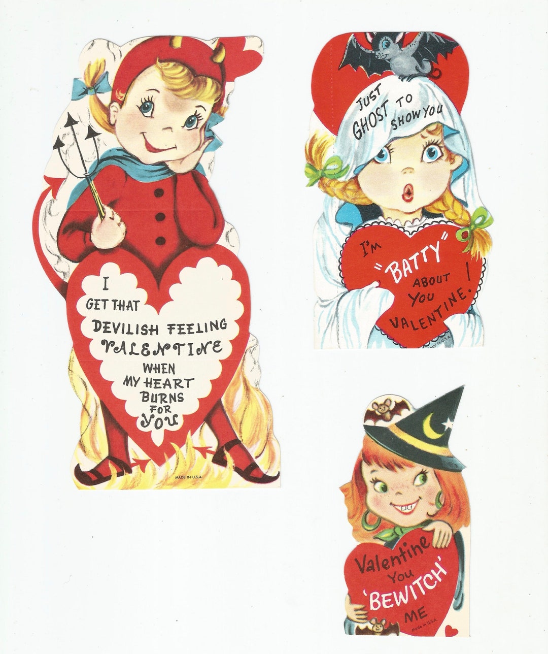 Vintage Halloween Themed Valentines 14 Spooky Valentine's Day Card ...