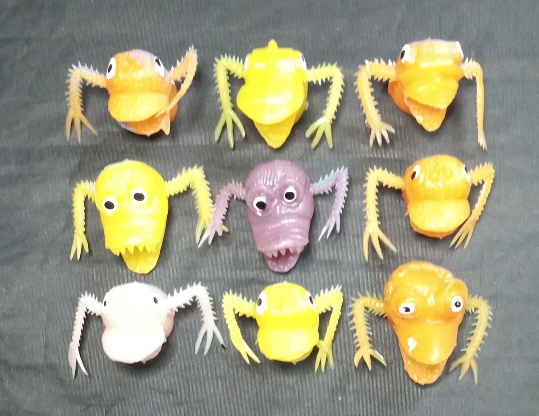 Lot of Nine Vintage Jiggly Finger Monster Head Toppers Finger Puppets ...