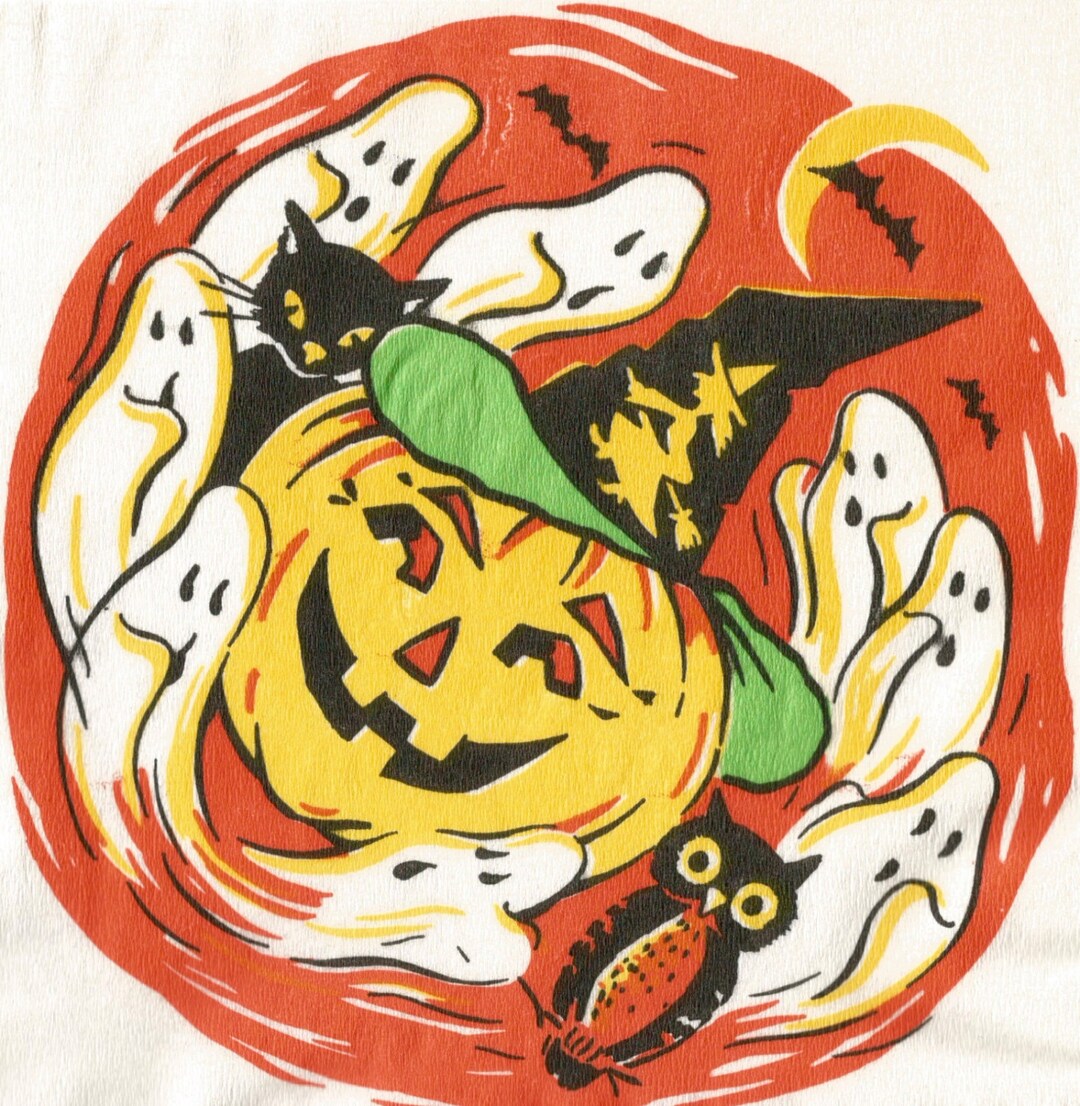 Halloween Ghost Witch Pumpkin Jack O' Lantern Owl Napkin Digital ...