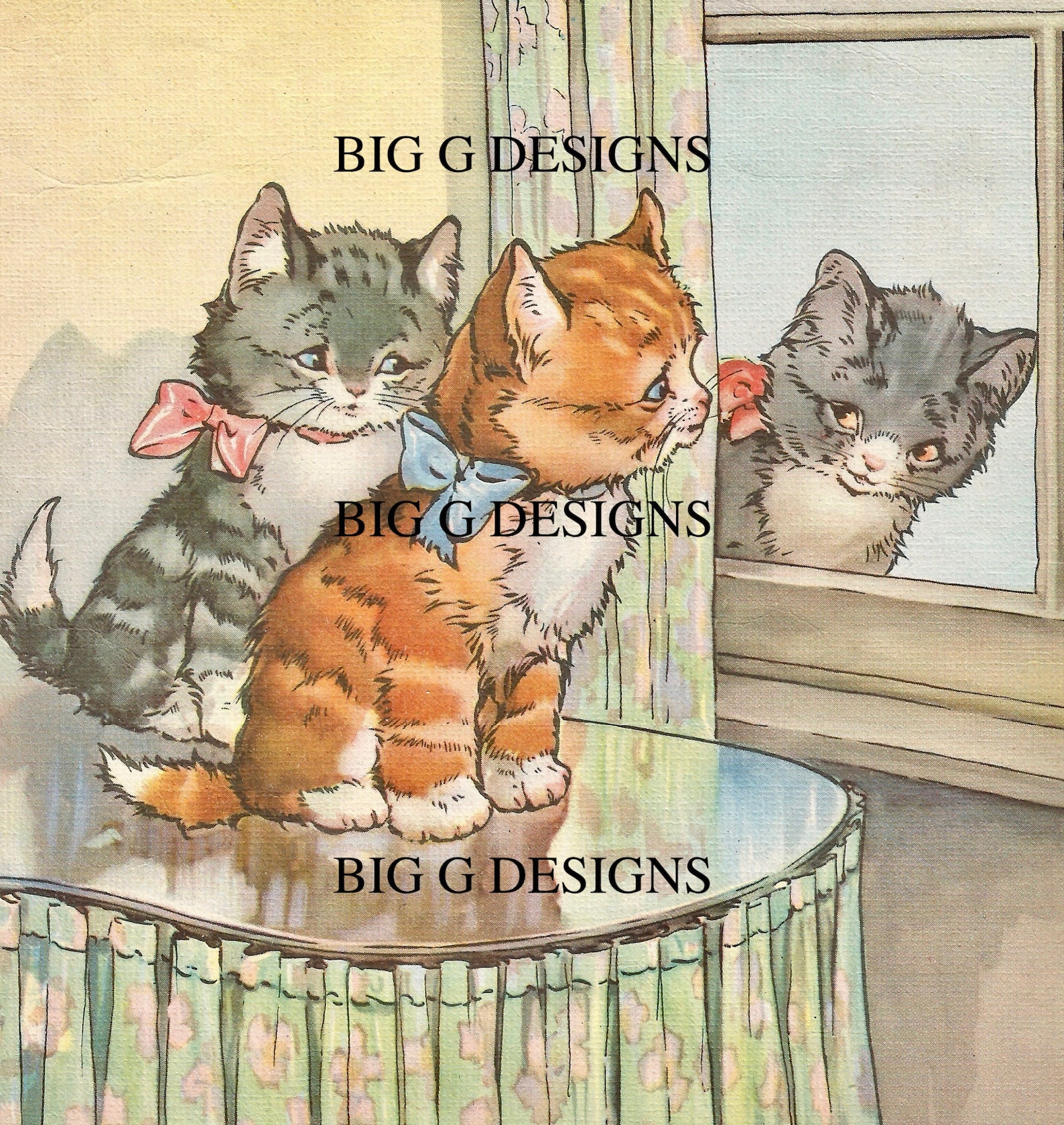 Vintage Children's Book Illustration Cats Kittens Digital Download ...