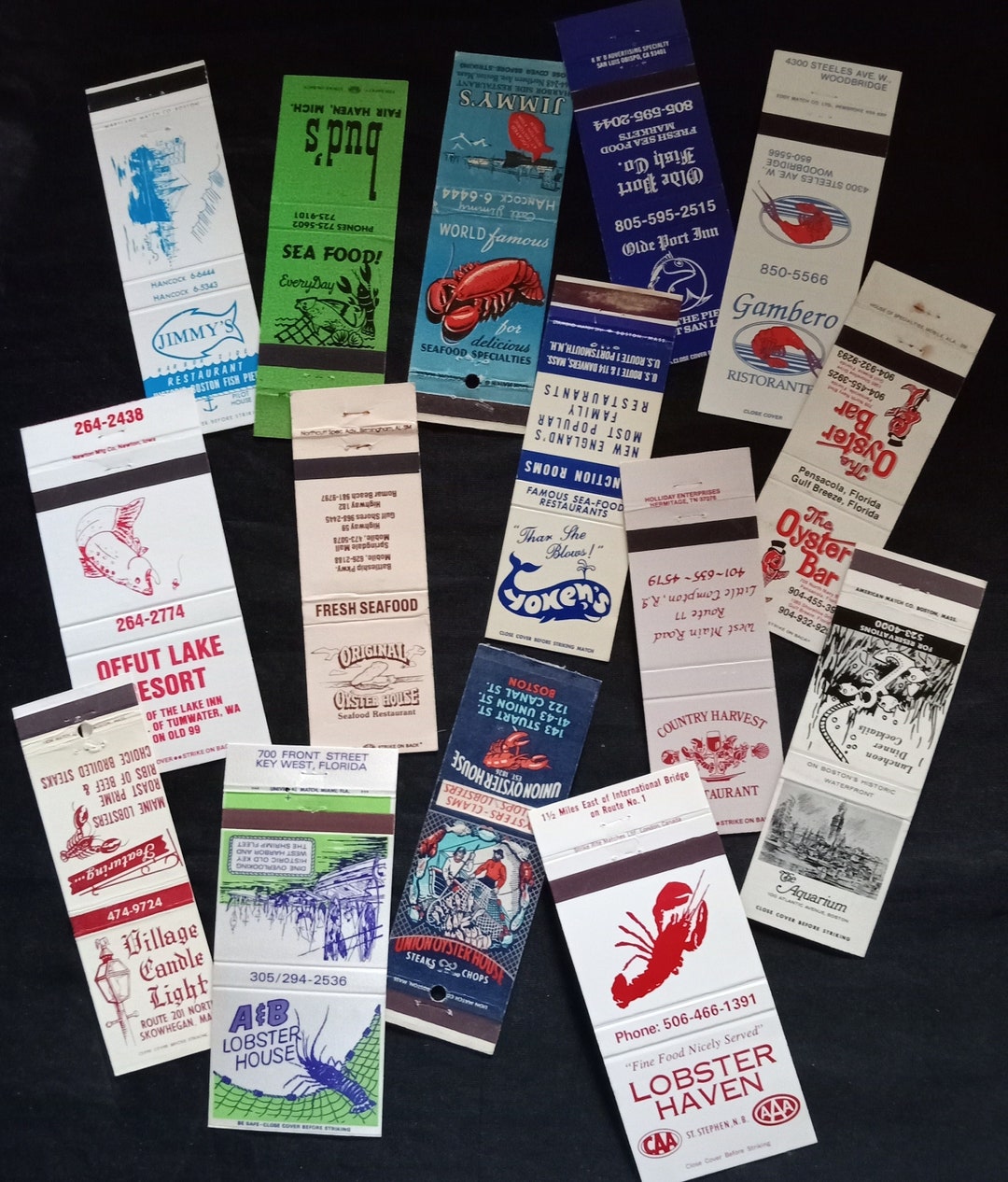 Lot of 15 Vintage Advertising Matchbooks Matches Seafood Fish - Etsy
