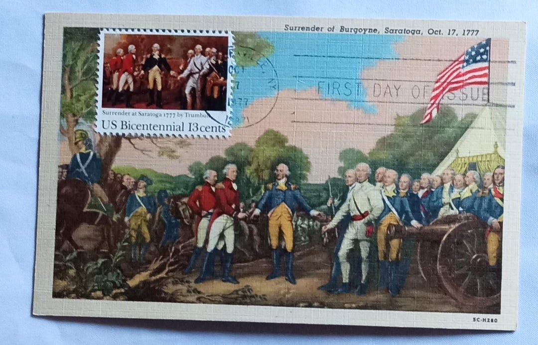 Bicentennial First Day 1977 Stamp Surrender of Burgoyne Saratoga ...