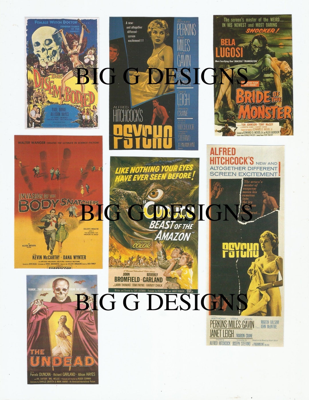 19 Vintage Horror Spooky Science Fiction Movie Posters Digital Download ...