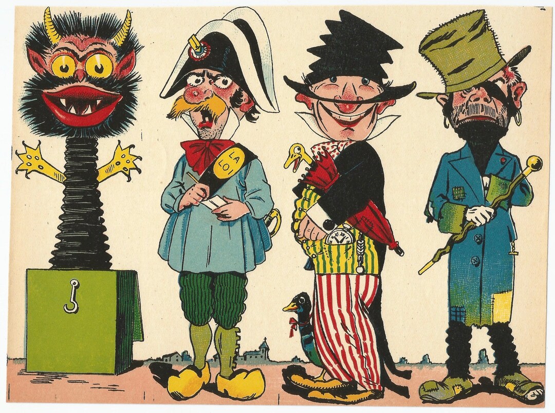 Twenty Vintage French Game Comic Humorous Characters Les Cubes Amusants ...