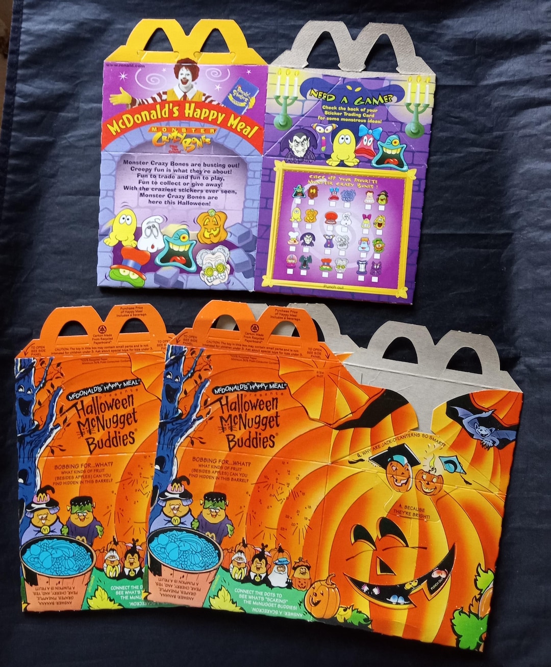 Lot of Three Vintage Cardboard Mcdonald's Halloween Happy Meal ...