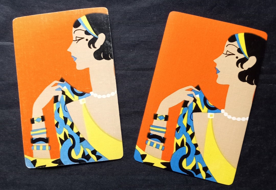 Two Vintage Art Deco Flapper Woman Lady Single Swap Playing Cards - Etsy