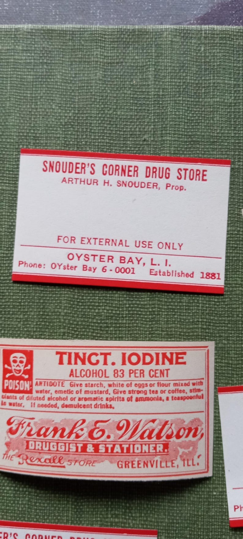 Vintage Poison Labels Lot - Snouder's Drug Store, Long Island - Etsy