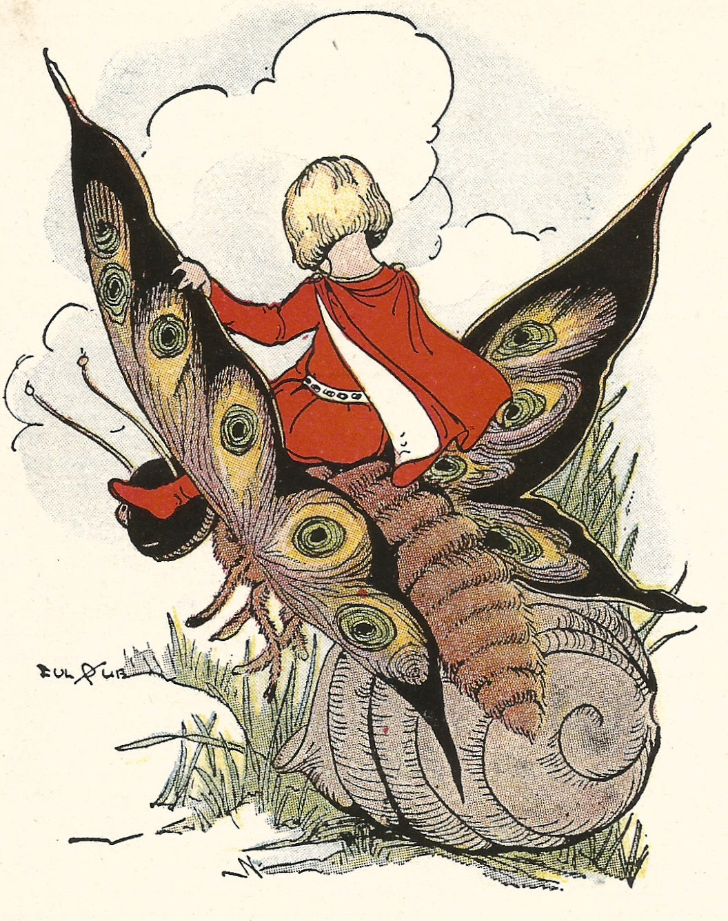 Vintage Children's Book Illustration Art Girl in Red Dress | Etsy