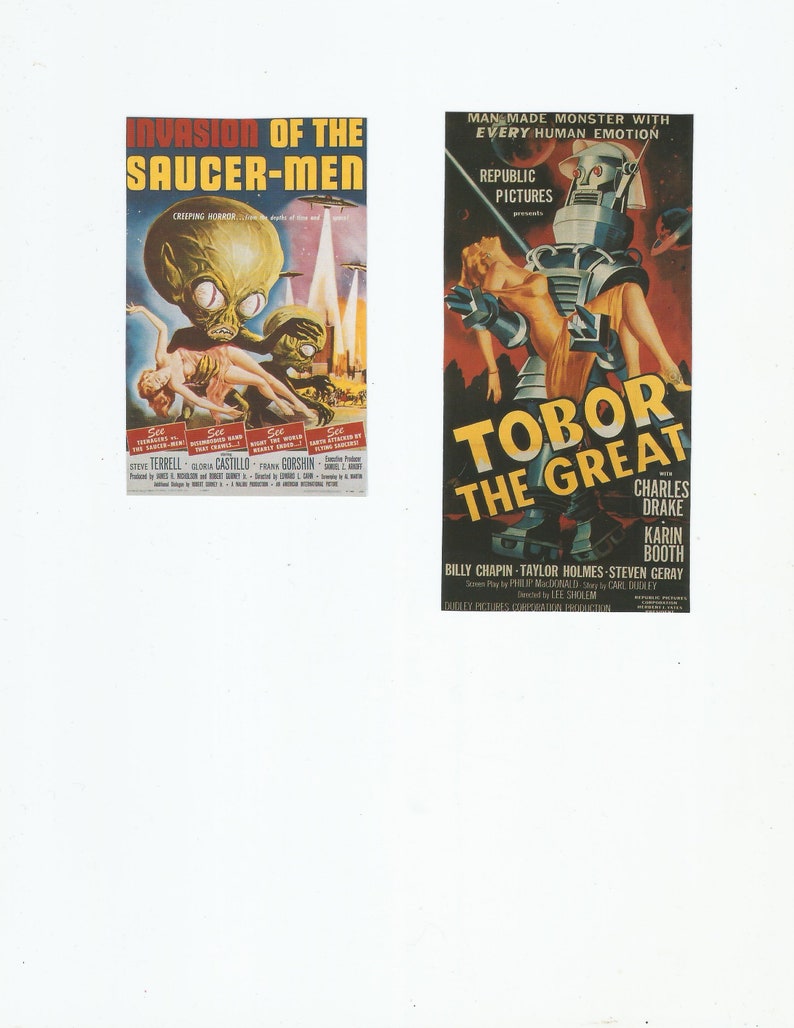 19 vintage horror spooky science fiction movie posters digital | Etsy