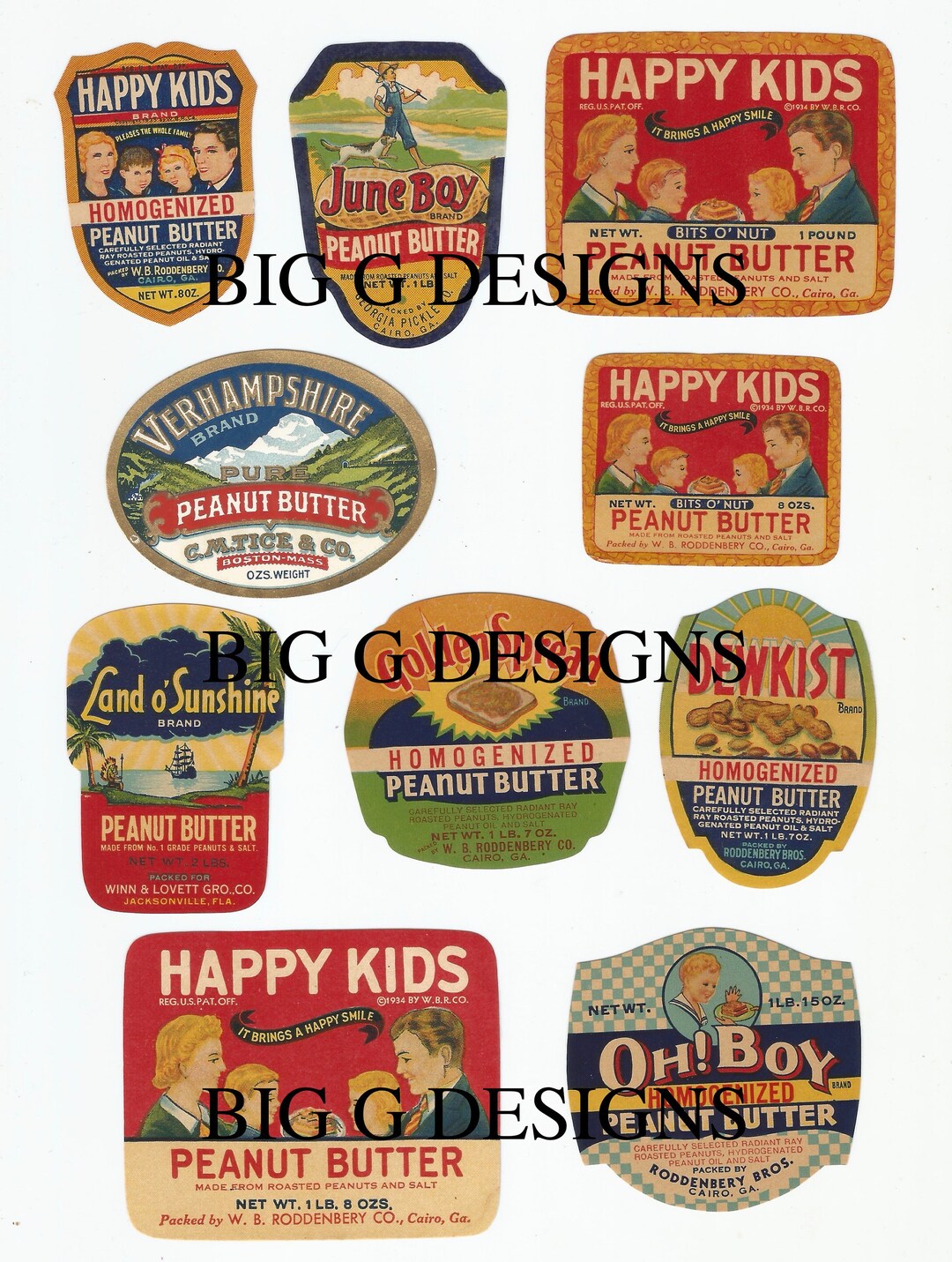 Vintage Peanut Butter Pickle Food Labels Digital Download Printable ...