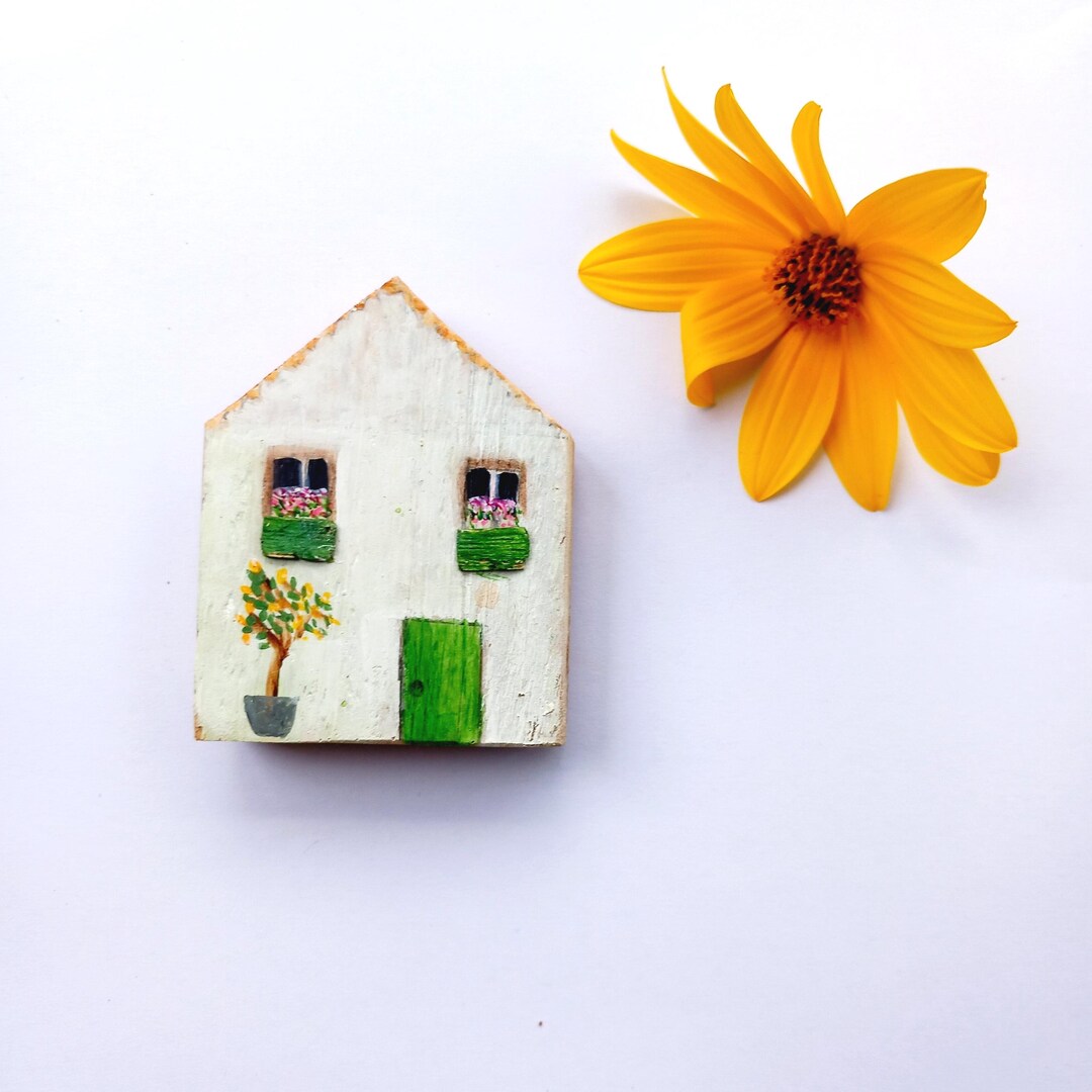 Hand-painted French Cottage Magnet on Wood Rustic Farmhouse Decor With ...