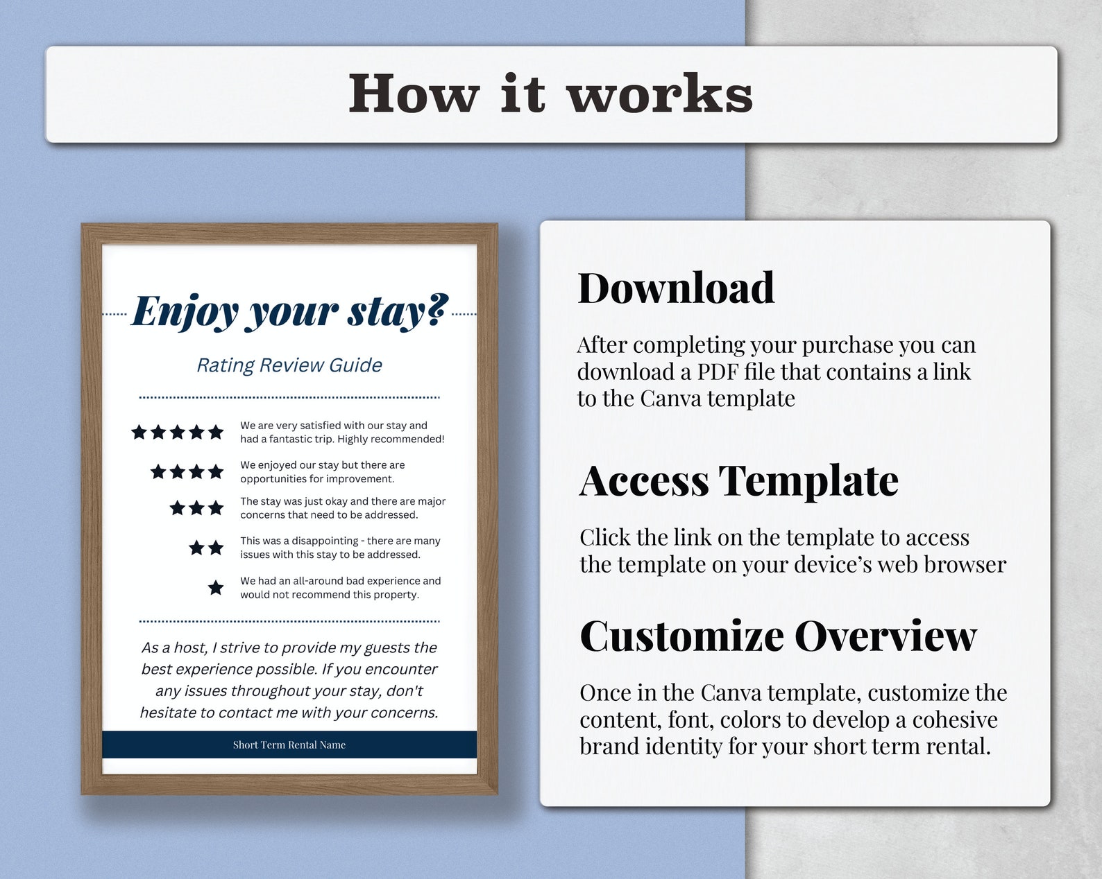 Airbnb Property Review Rating Request Sign Review Sign for Guests ...