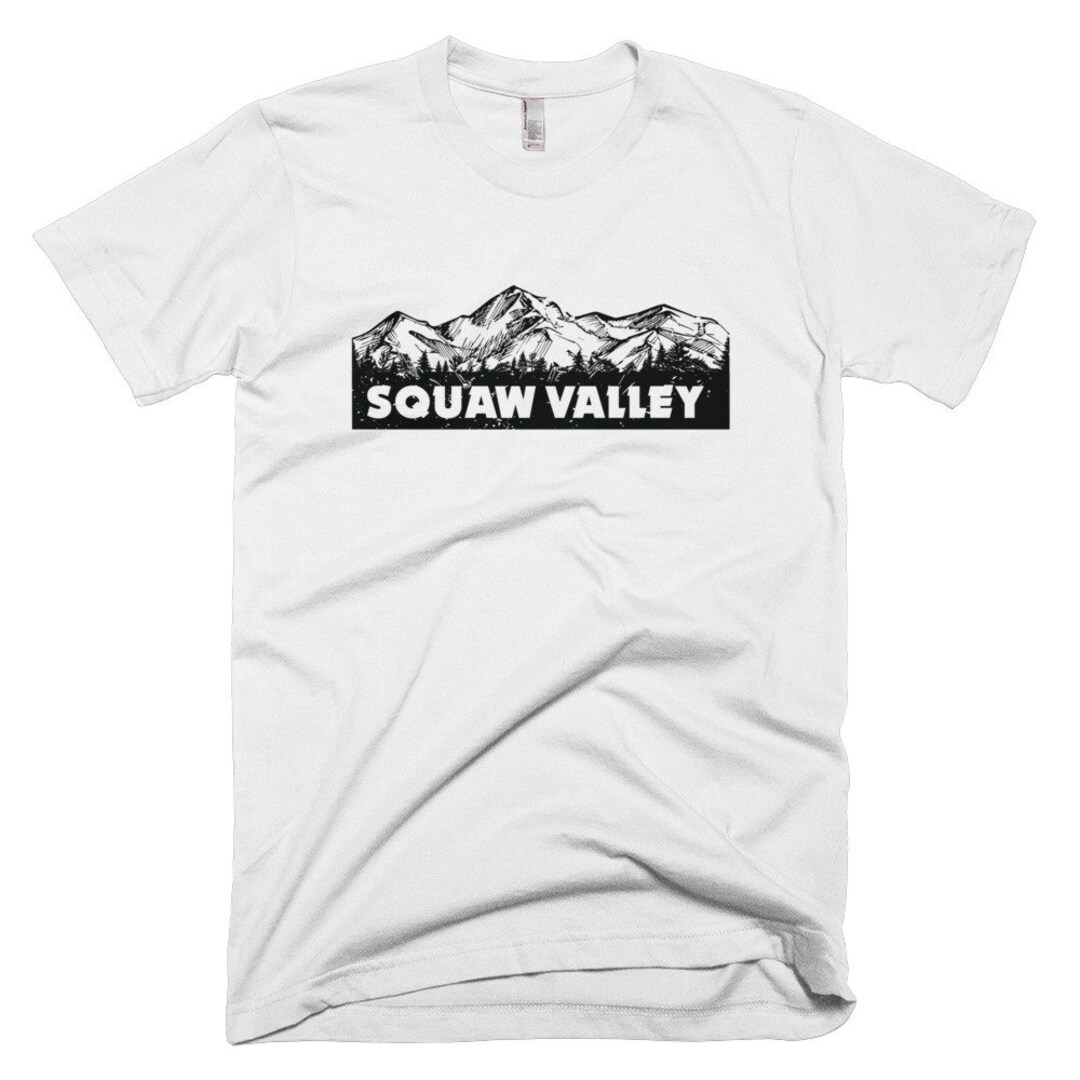 Squaw Valley Retro Ski Mountain Sketch Short-sleeve T-shirt - Etsy