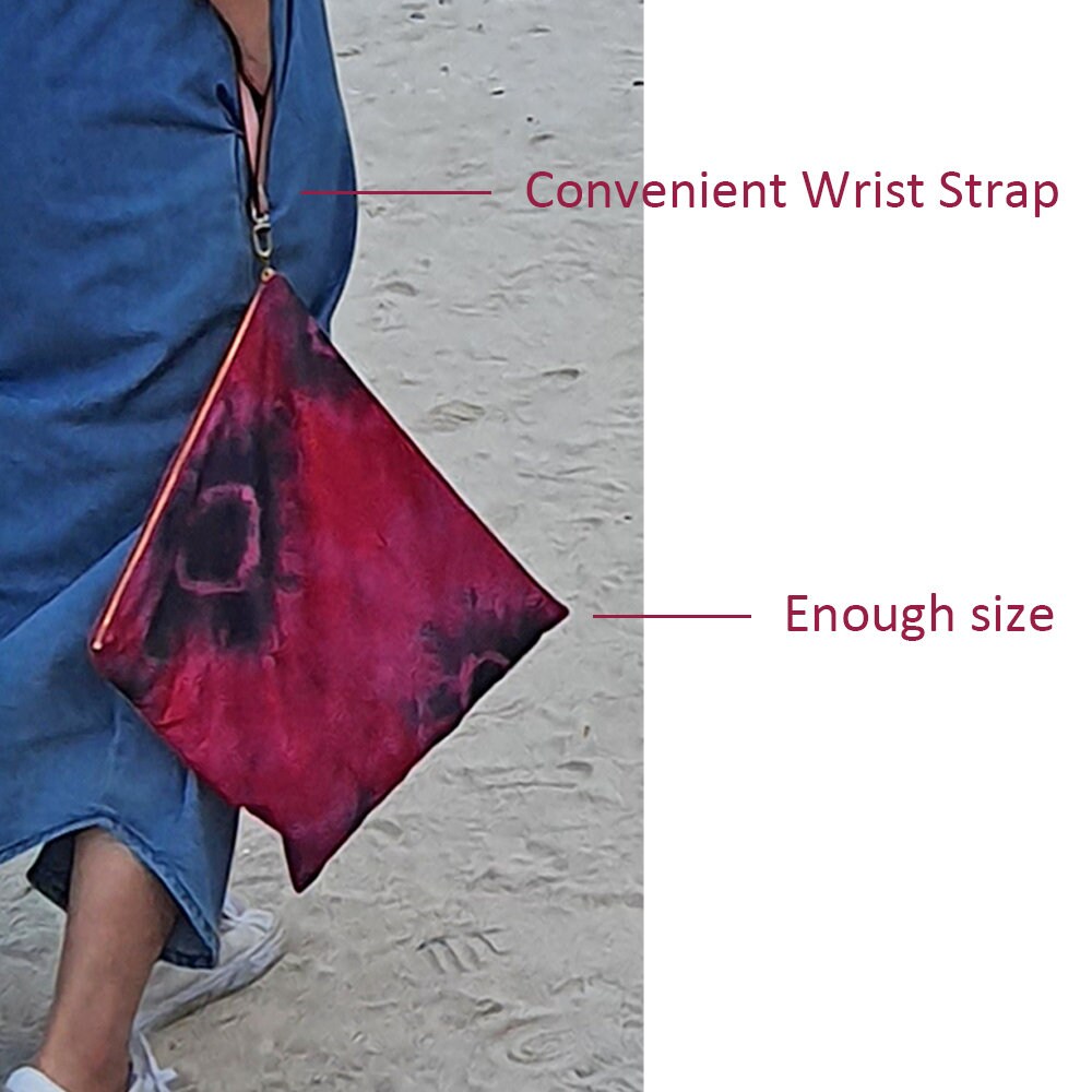 Big Pouch, Two-sided Fold Over Pouch, Wristlet Tie-dye Pattern Casual ...