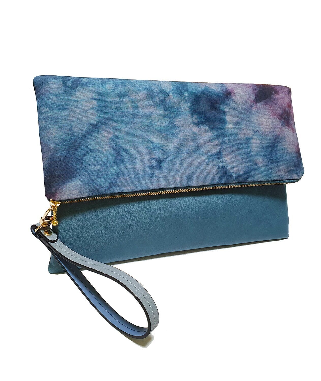 Big Pouch, Two-sided Fold Over Pouch, Wristlet Tie-dye Pattern Casual ...