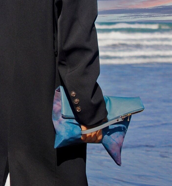 Big Pouch, Two-sided Fold Over Pouch, Wristlet Tie-dye Pattern Casual ...