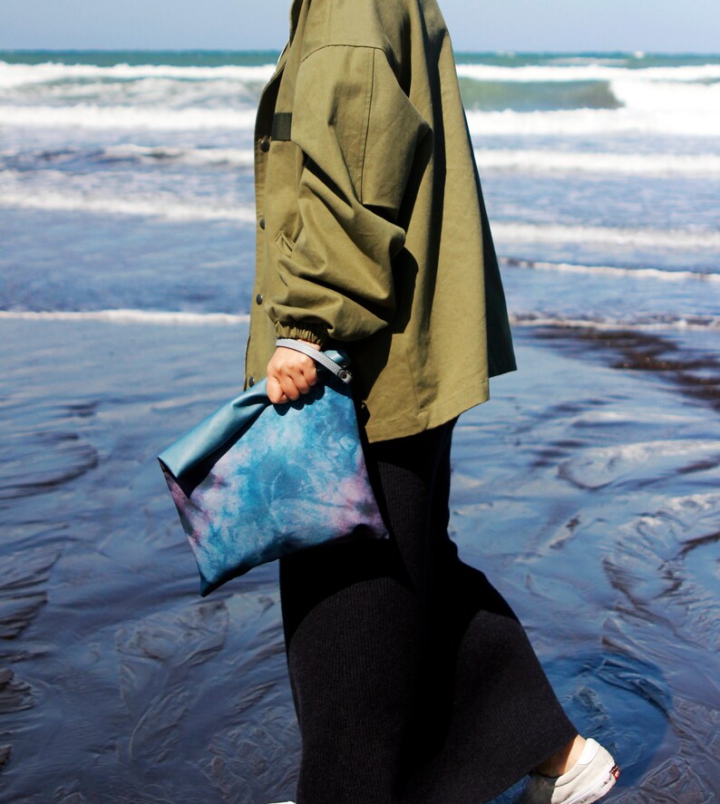 Big Pouch, Two-sided Fold Over Pouch, Wristlet Tie-dye Pattern Casual ...