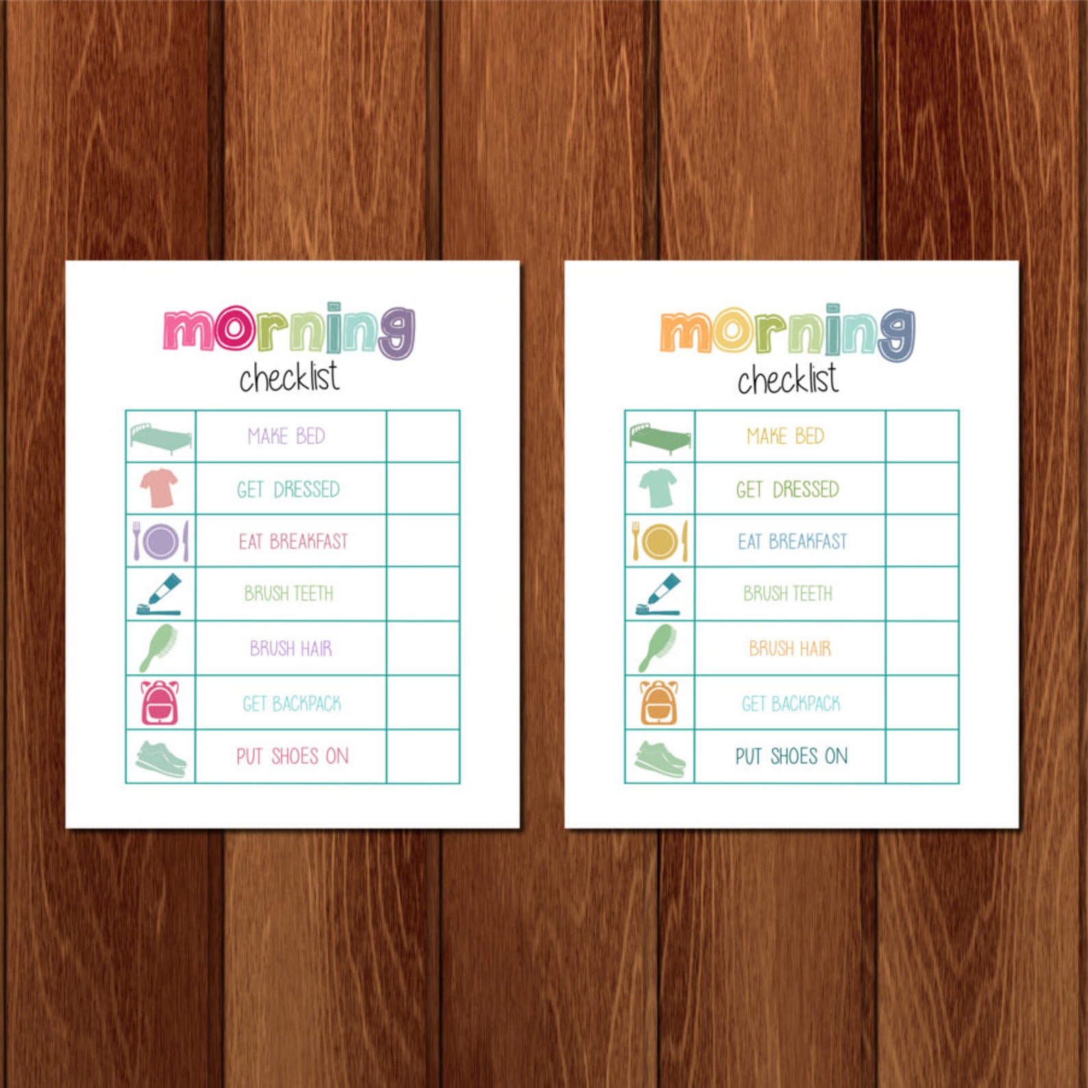 Morning Checklist Printable, Instant Download - Etsy