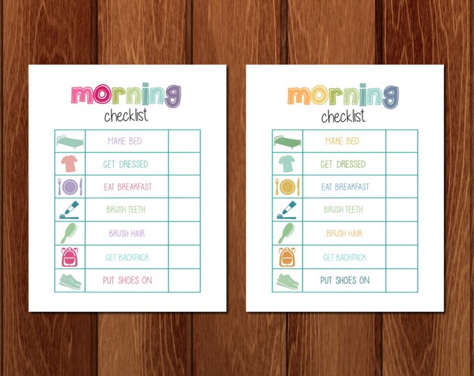 Morning Checklist Printable Instant Download - Etsy