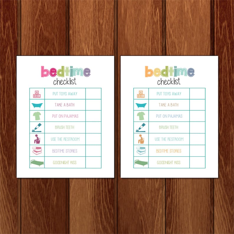 Bedtime Checklist Printable, Instant Download - Etsy