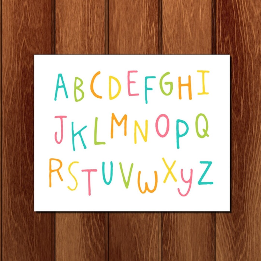 Colorful Alphabet Printable Nursery Art, Instant Download - Etsy