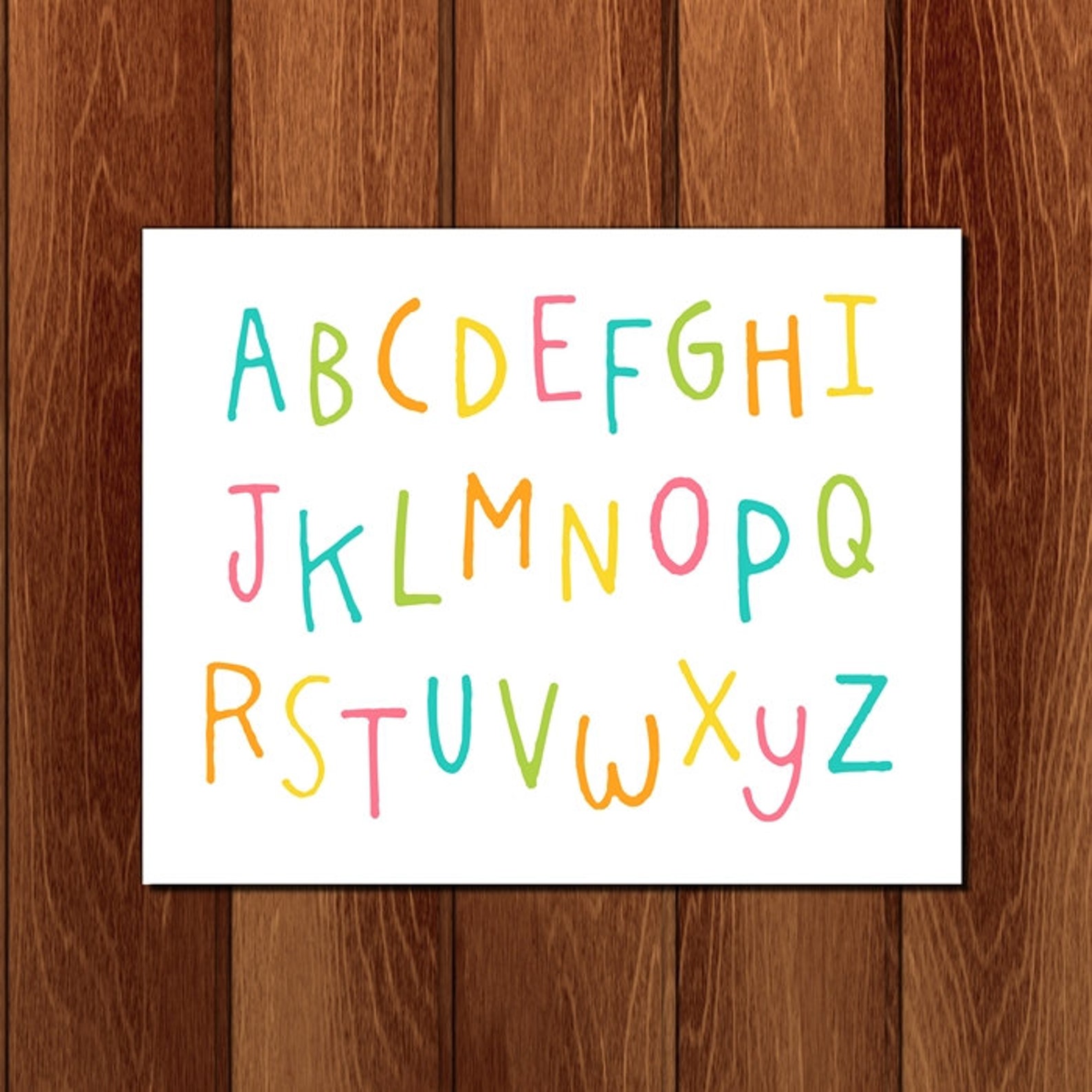 Colorful Alphabet Printable Nursery Art, Instant Download - Etsy