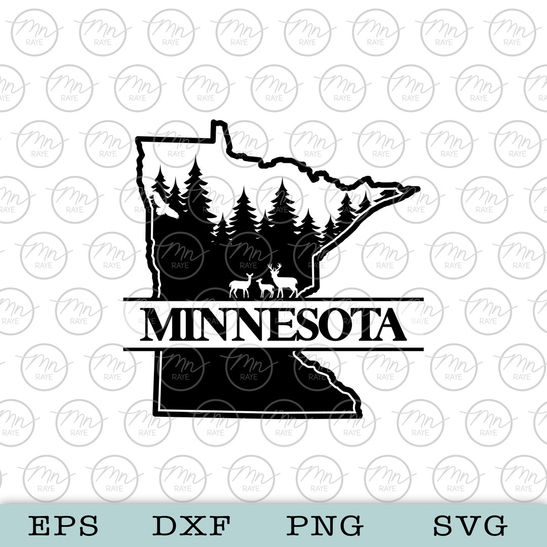 Minnesota State SVG, Nature, Deer, Eagle, Digital Download, Silhouette ...