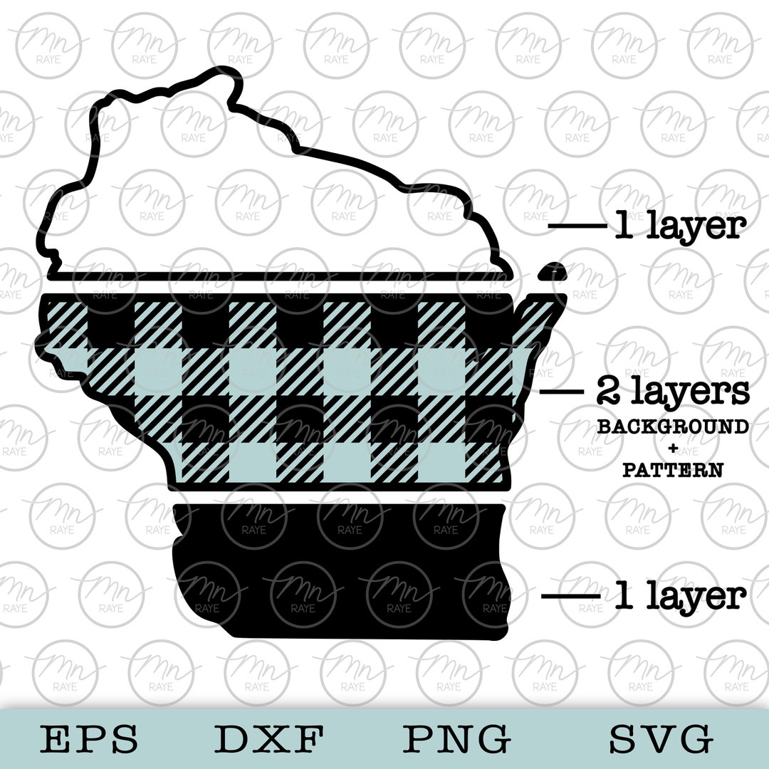 Wisconsin Svg, WI Svg, Plaid Svg, Silhouette, Svg, Png, Dxf, WI ...