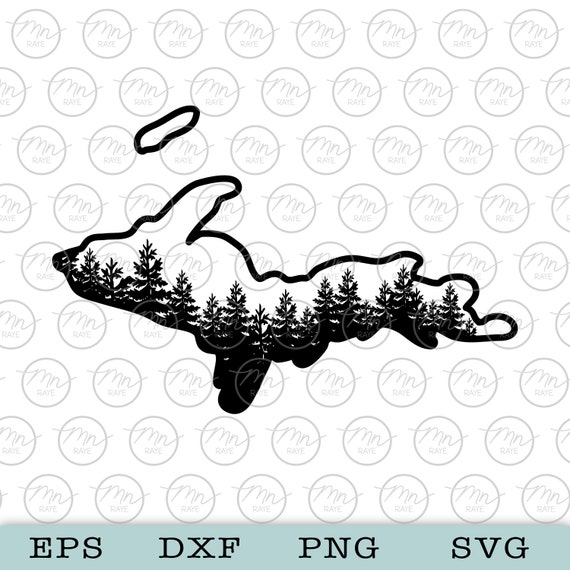 Upper Peninsula of Michigan Pine Tree svg Nature svg Outdoor | Etsy
