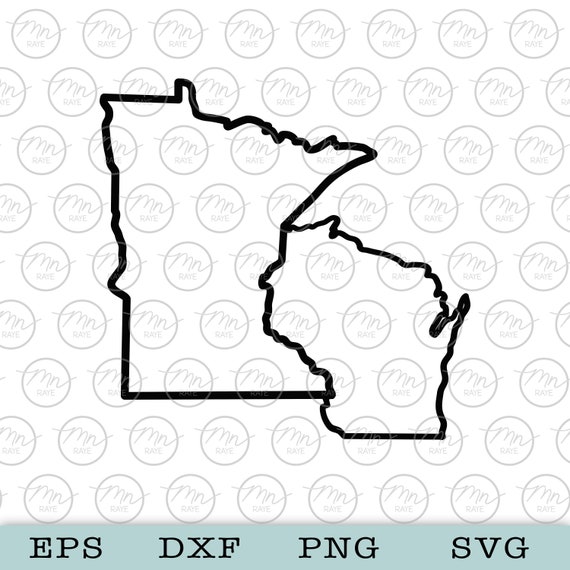 Wisconsin Minnesota State Outline Minnesota Wisconsin Svg, Minnesota