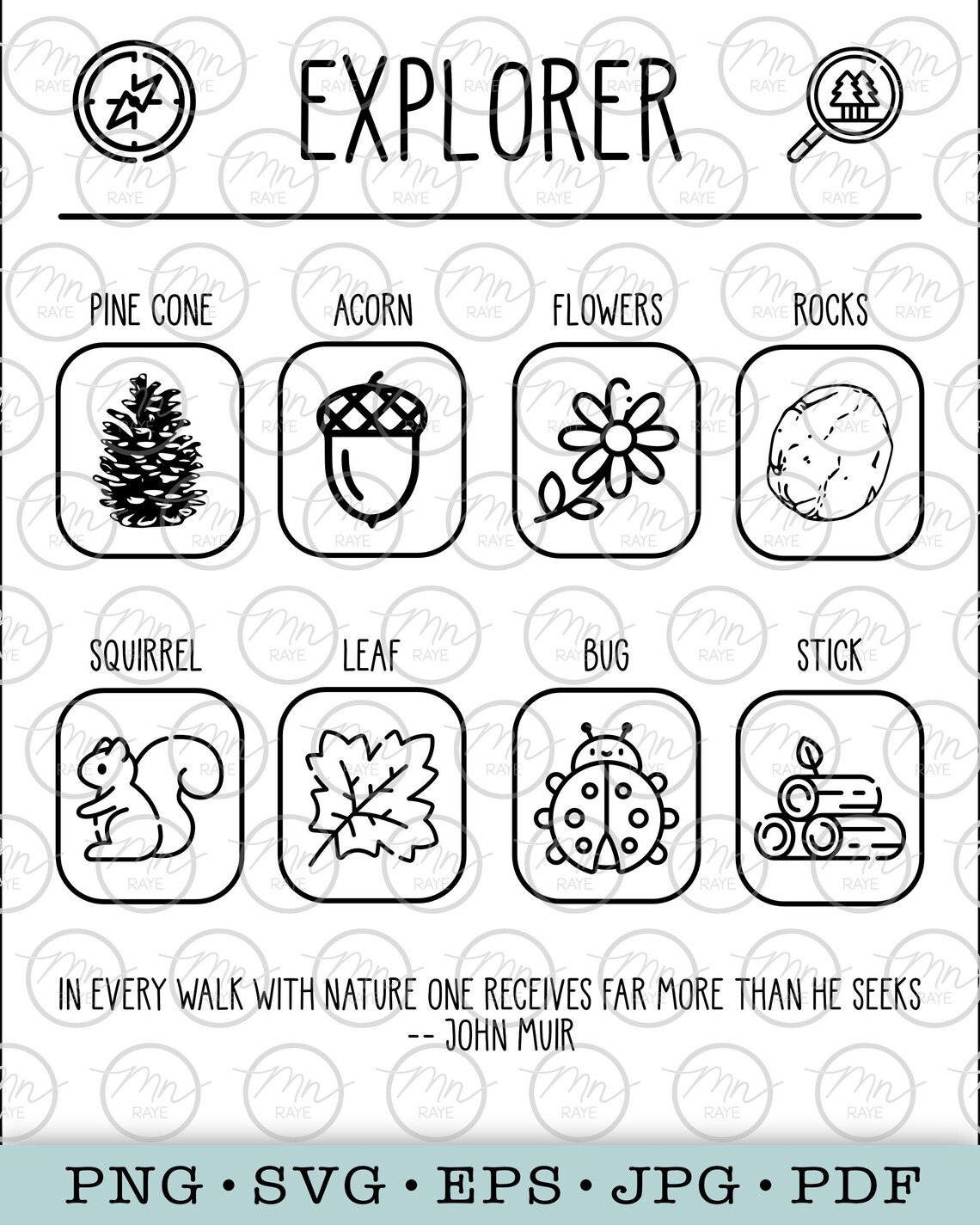 Scavenger Hunt Svg, Camping Digital Clipart, Svg Files for Cricut ...