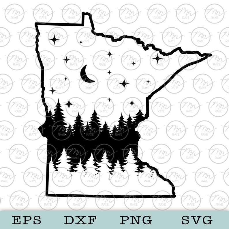 Minnesota State Night Scene Svg Nature Svg Outdoor Svg - Etsy