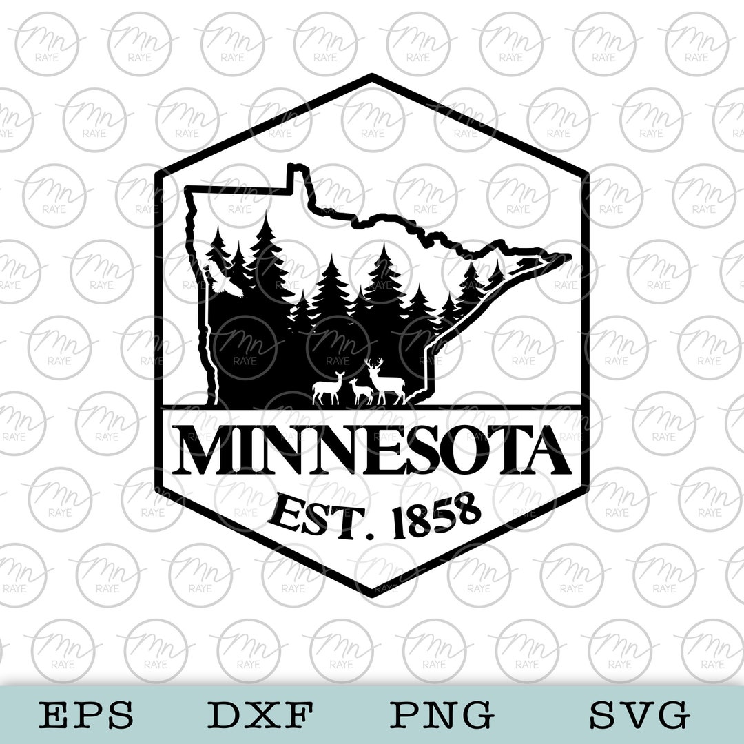 Minnesota State SVG, Nature, Deer, Eagle, Digital Download, Silhouette ...